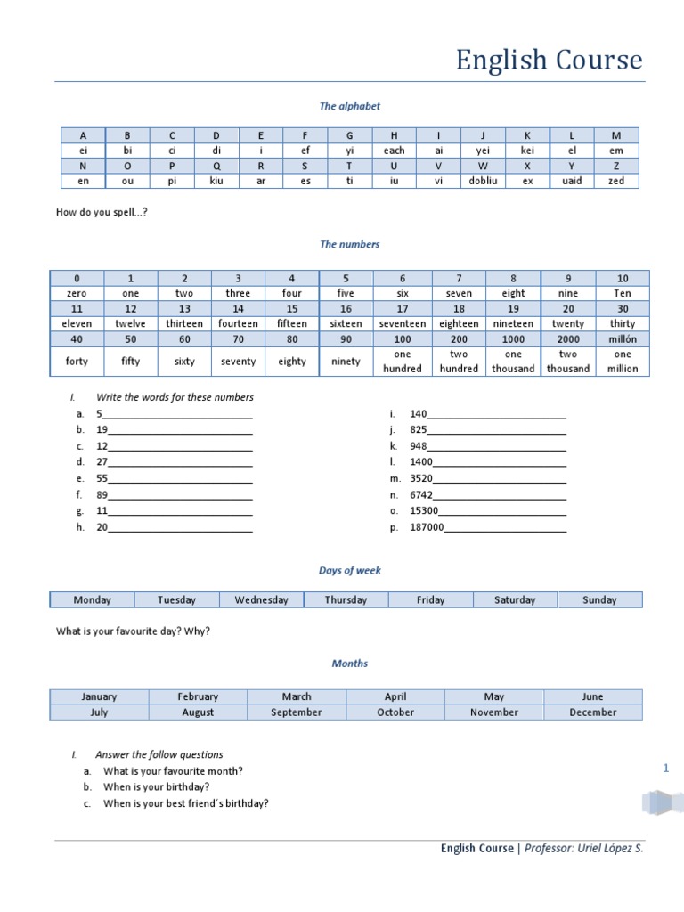 English Course Guide | PDF | Pronoun | Verb