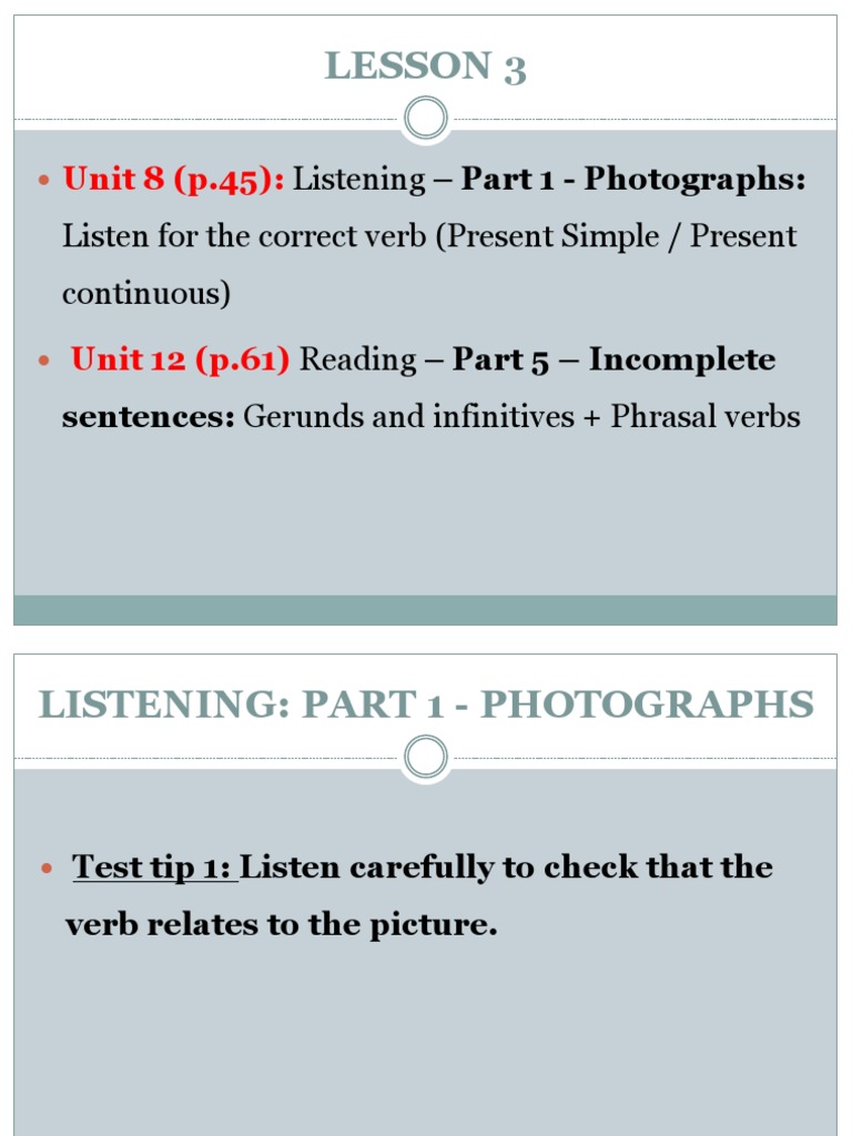 TOEIC 40 Hours - Lesson 3 | PDF | Verb | Rules