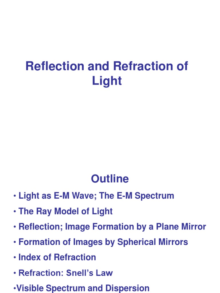 Reflection & Refraction of Light | PDF | Lens (Optics) | Refraction