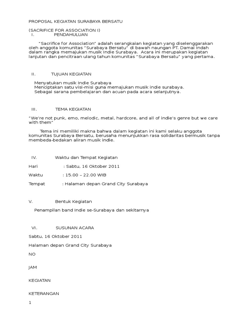 Contoh Proposal Musik | PDF