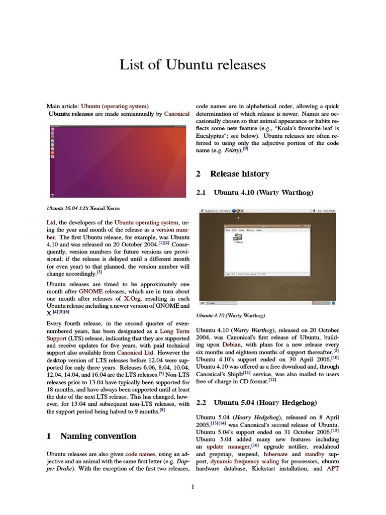 List of Ubuntu Releases | Ubuntu (Operating System) | Free Software