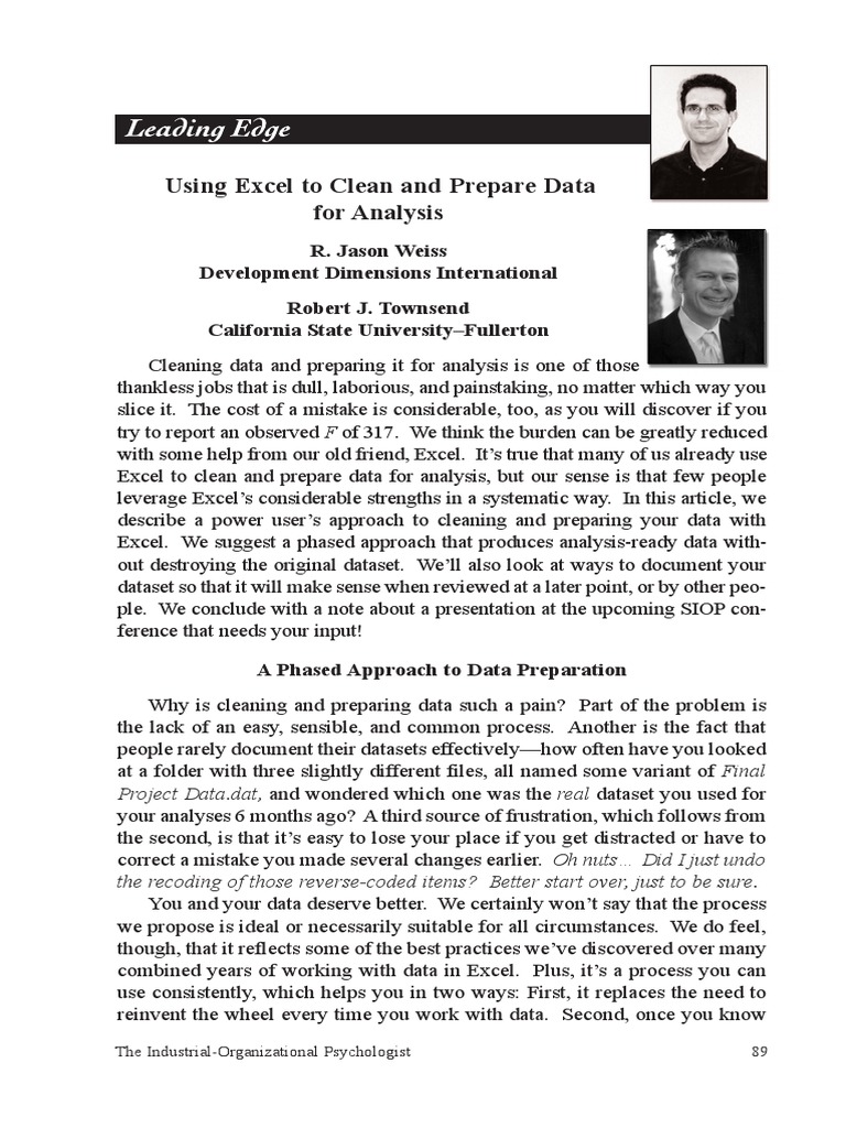 Excel For Data Analysis | PDF | Microsoft Excel | Spreadsheet