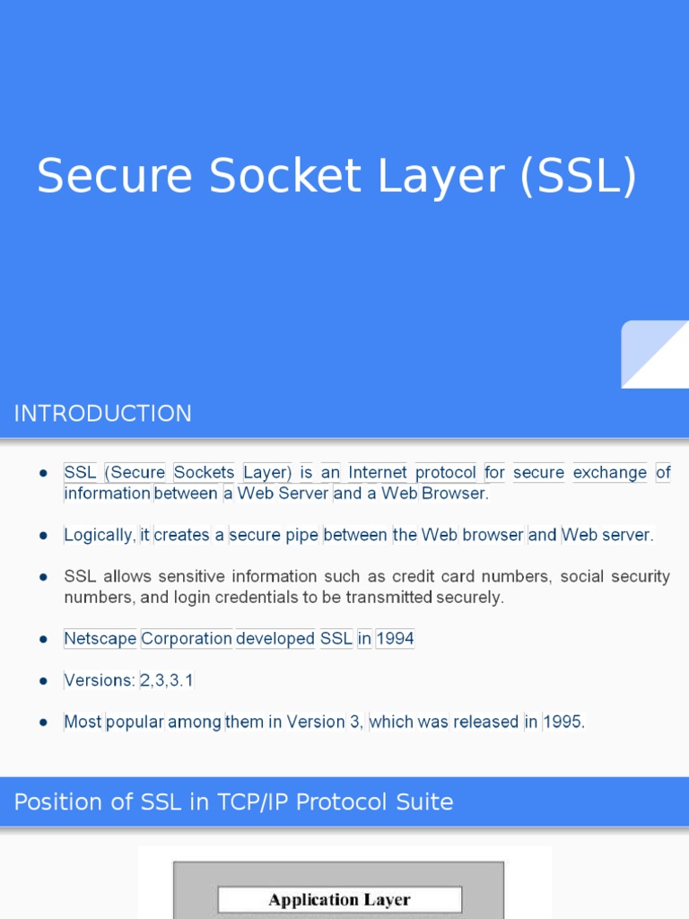 Presentation On Secure Socket Layer | PDF | Transport Layer Security ...