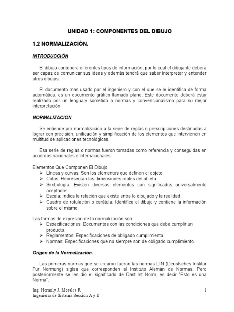 Componentes y Normalización del Dibujo | PDF | Dibujo | Science