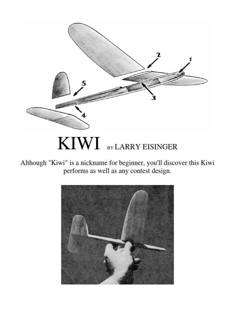 Kiwi - A Free-Flight Model Airplane (Glider) | PDF | Glider (Sailplane ...