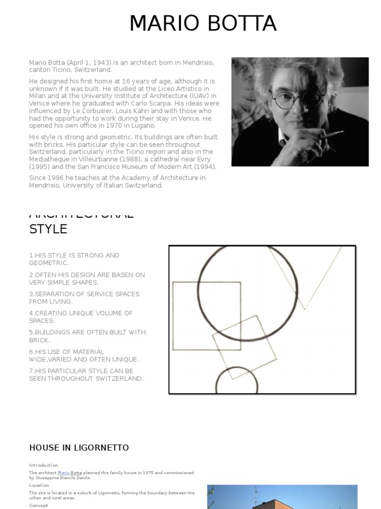 Mario Botta | PDF | Art Media | Nature