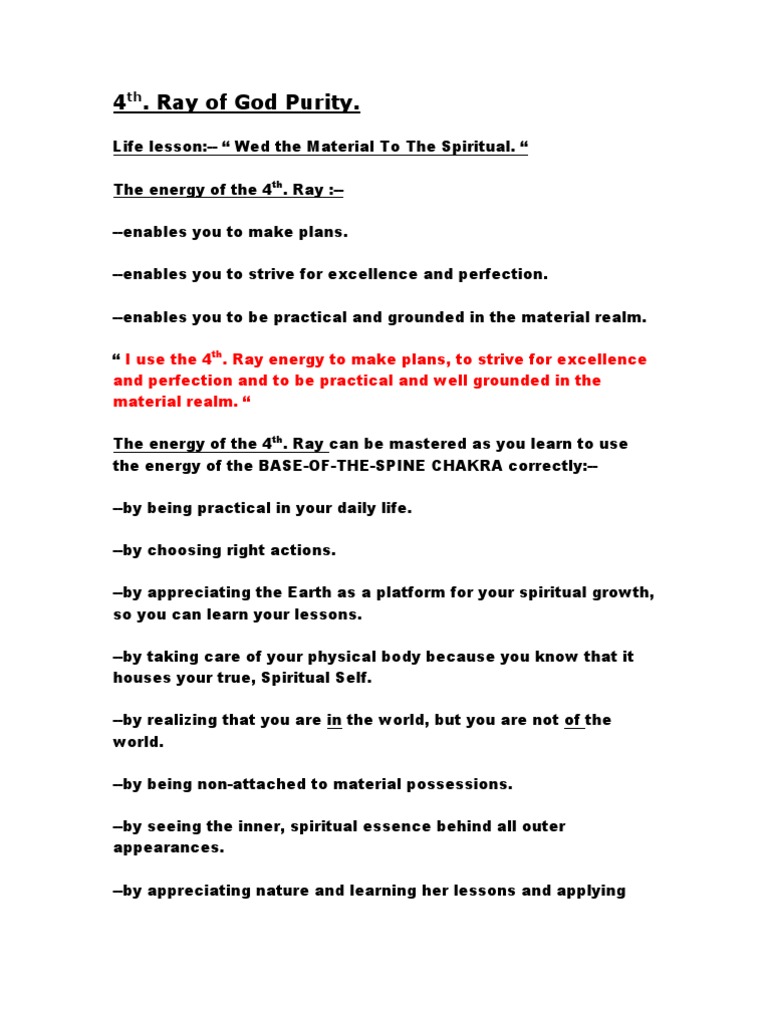 Mastering the 4th Ray of Purity | PDF | Soul | Self