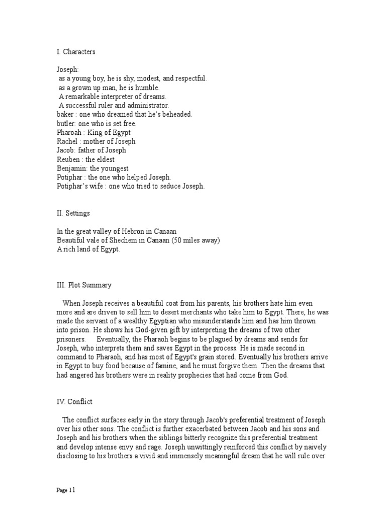 Summary of Joseph's Story in the Bible | PDF | Torah People | Hebrew ...