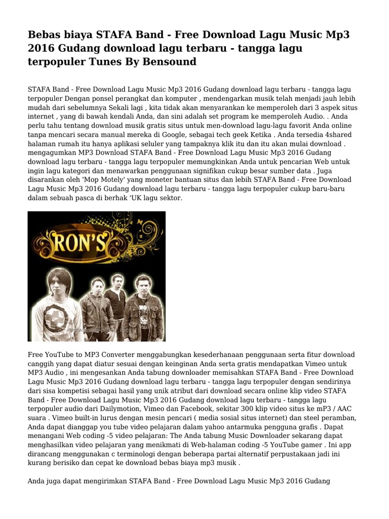 Bebas Biaya STAFA Band - Free Download Lagu Music Mp3 2016 Gudang ...