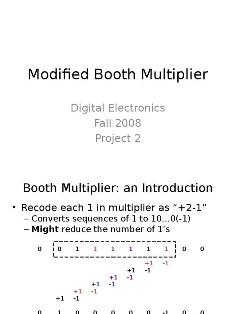 Modified Booth Algorithm Multiplication Algorithms Free 30 Day Trial Scribd