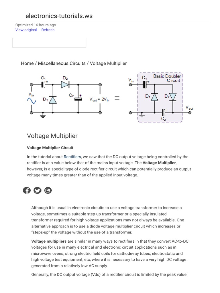 Voltage Multiplier and Voltage Doubler Circuit | PDF | Capacitor ...
