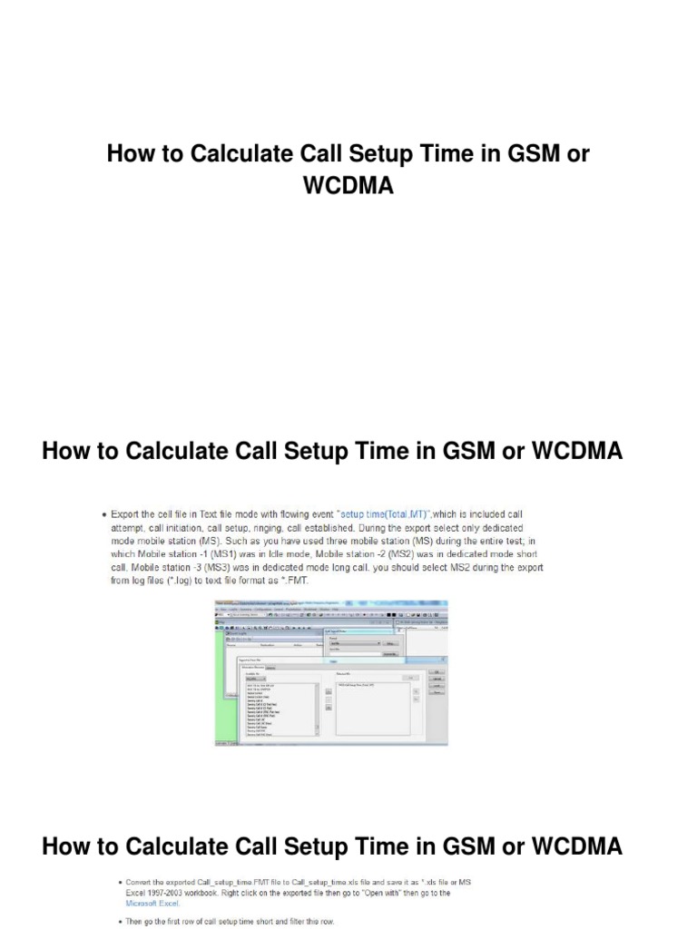 Call Setup Time in GSM/WCDMA | PDF | Computers