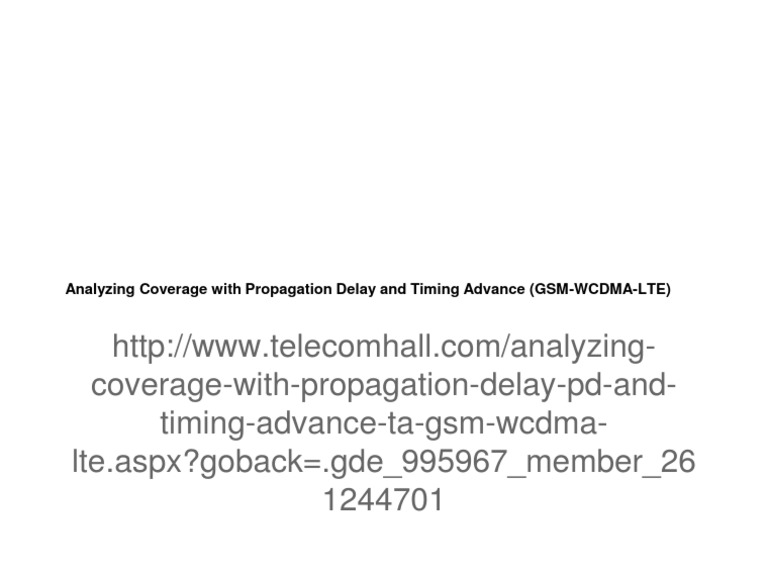 Coverage Analysis: GSM, WCDMA, LTE | PDF | Technology & Engineering