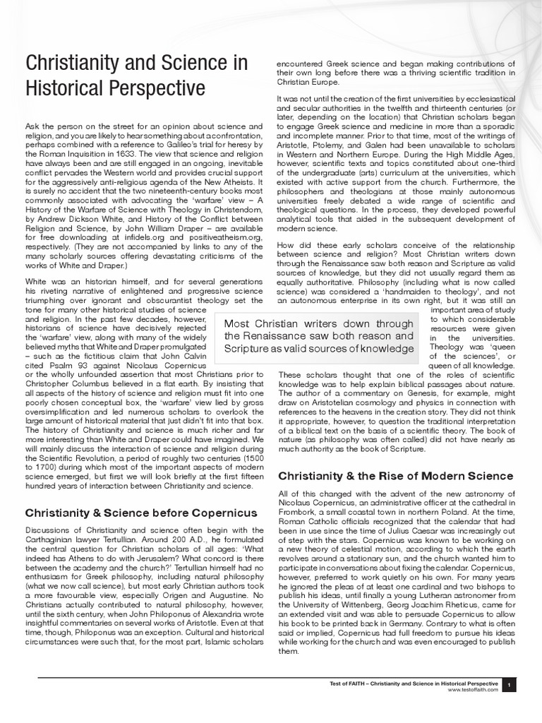 TedDavis A Short History of Christianity and Science | PDF ...