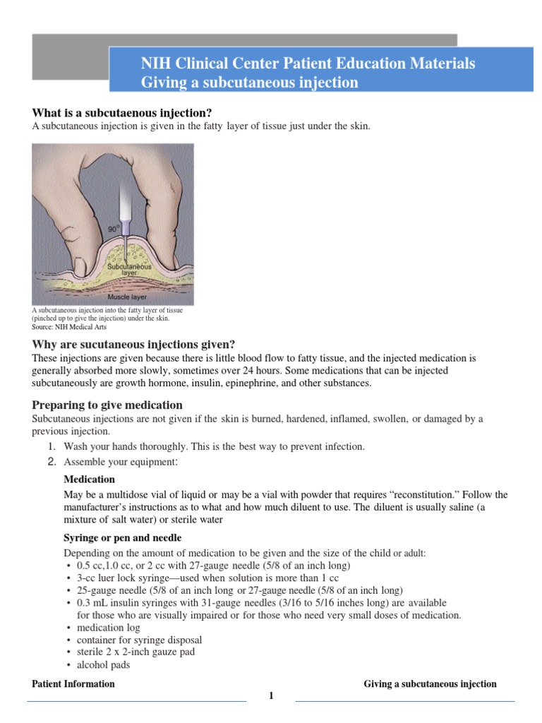 Subkutan Injeksi | PDF | Injection (Medicine) | Syringe