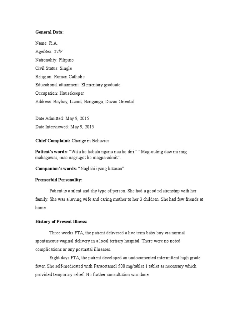 Brief Psychotic Disorder: A Case Report | PDF | Psychosis | Schizophrenia