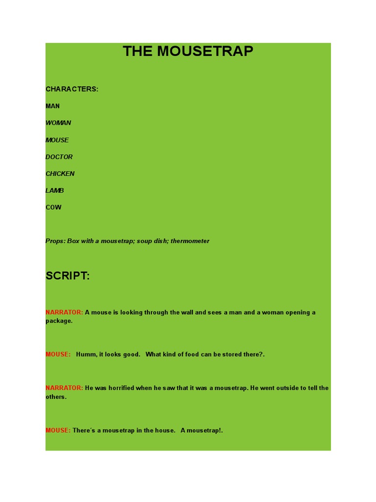 The Mousetrap | PDF | Leisure