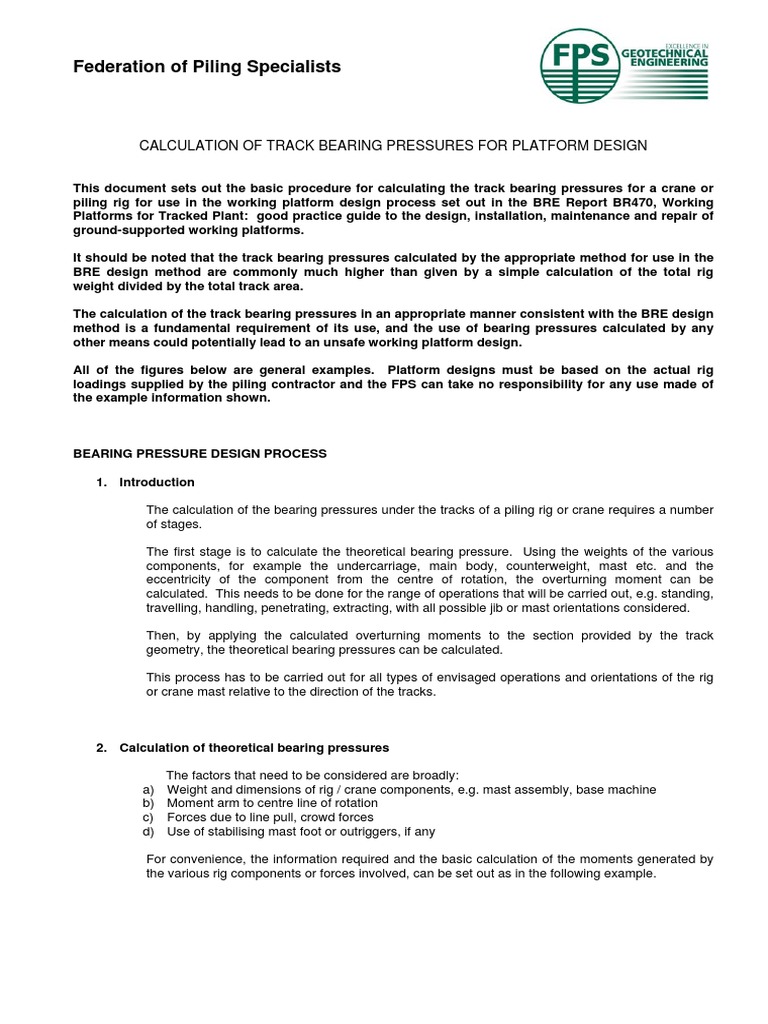 Bearing Pressure Calculation Rev 3 PDF | PDF