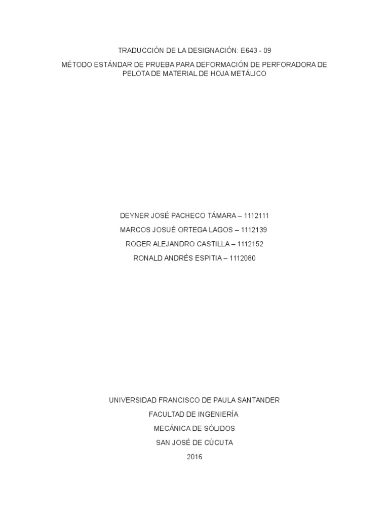 Método ASTM E643 para Deformación de Metales | PDF | Acero | Rieles