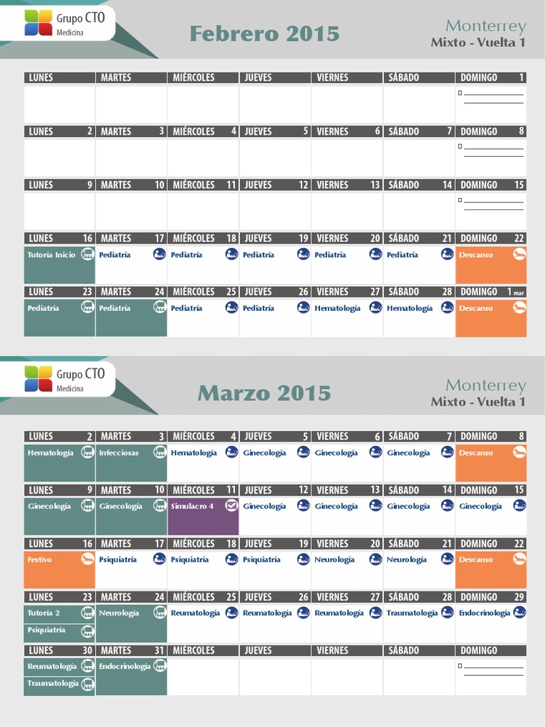 Calendario Curso CTO ENARM 2025 | PDF | Medicina CLINICA ...