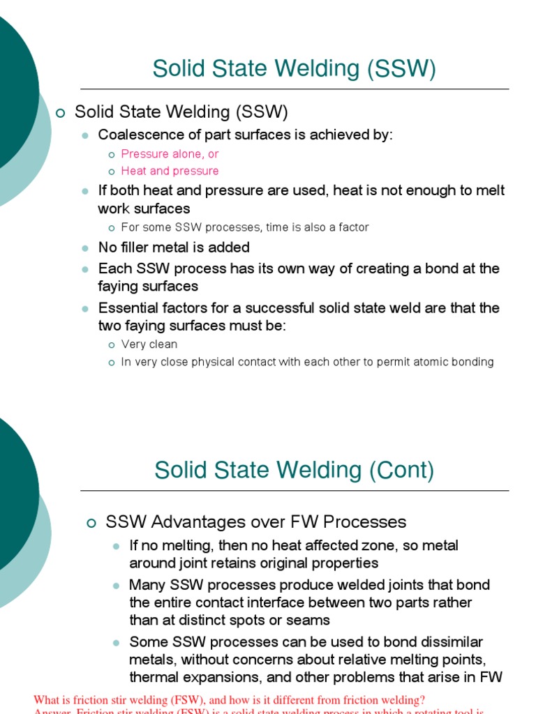 Solid State Welding (SSW) | PDF | Welding | Construction