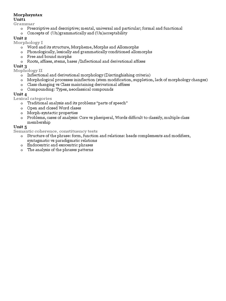 Morph Syntax | PDF | Morphology (Linguistics) | Grammar