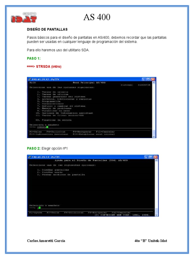 Diseño de Pantallas en As400 | PDF | SQL | Compilador