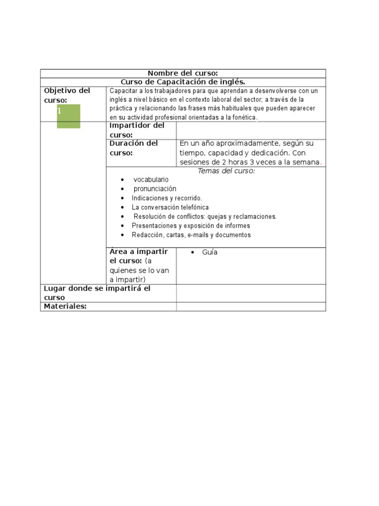 cuadro de capacitación cuadro de capacitación