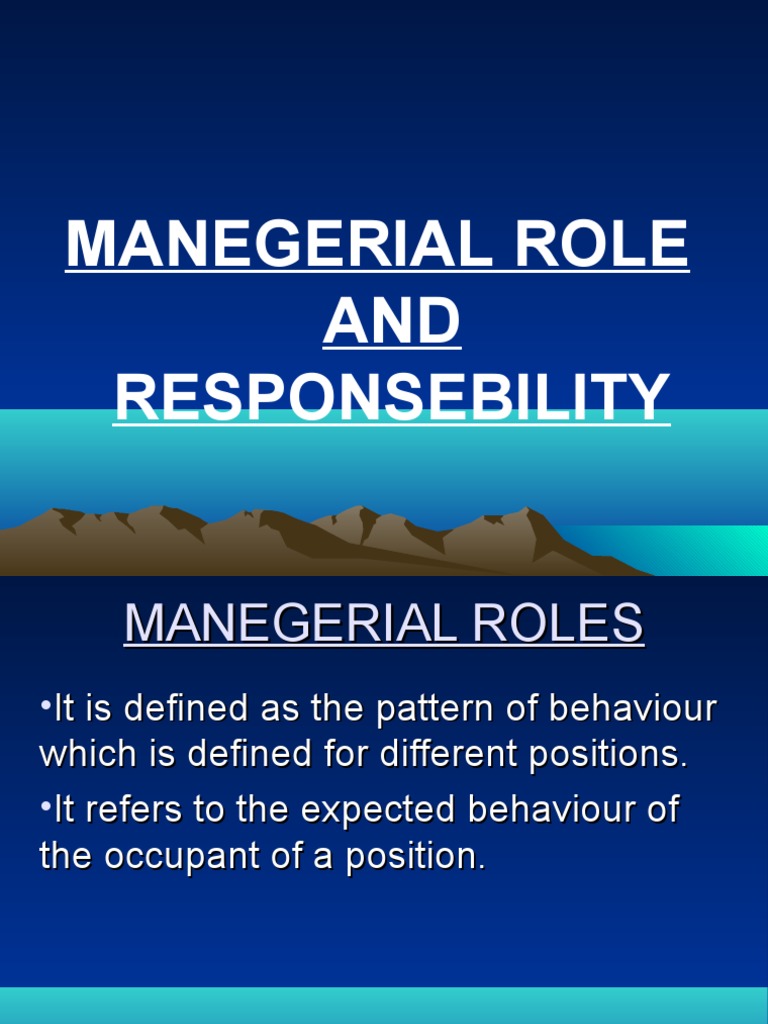 Managerial Roles & Responsibilities Guide | PDF