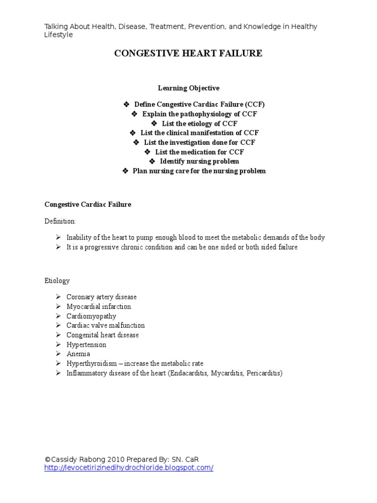 Congestive Heart Failure | PDF