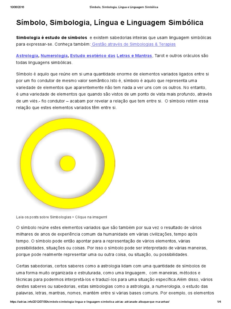 Símbolo, Simbologia, Língua e Linguagem Simbólica - ADRIAS' INSIGHTS ...