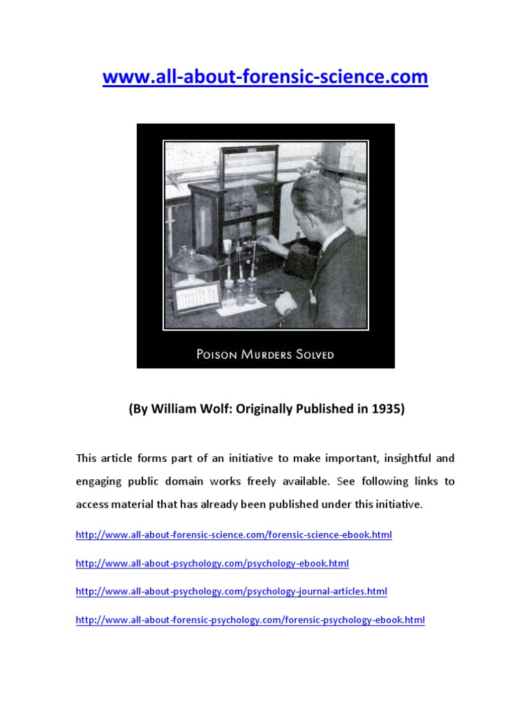 Forensic Toxicology Poison Murders Solved | Forensic Science | Poison