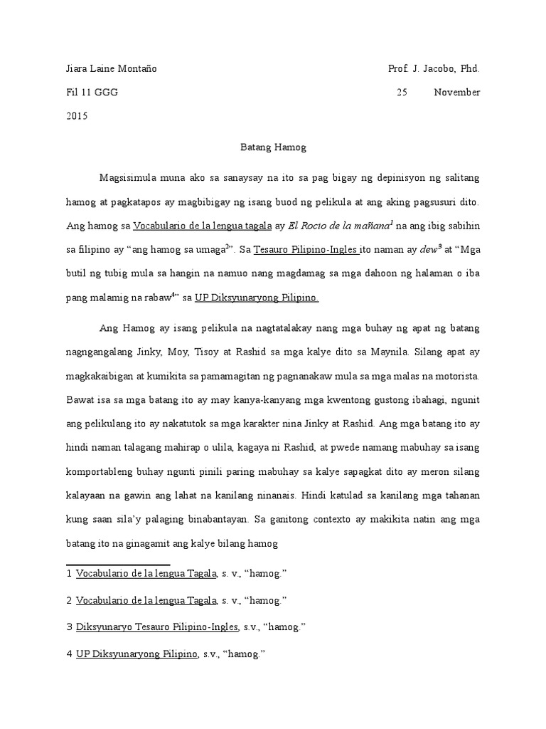 Batang Hamog | PDF