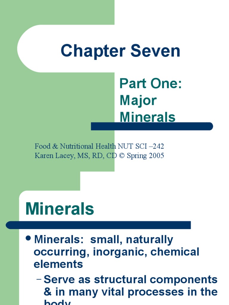Overview of Major Minerals | PDF | Magnesium | Calcium