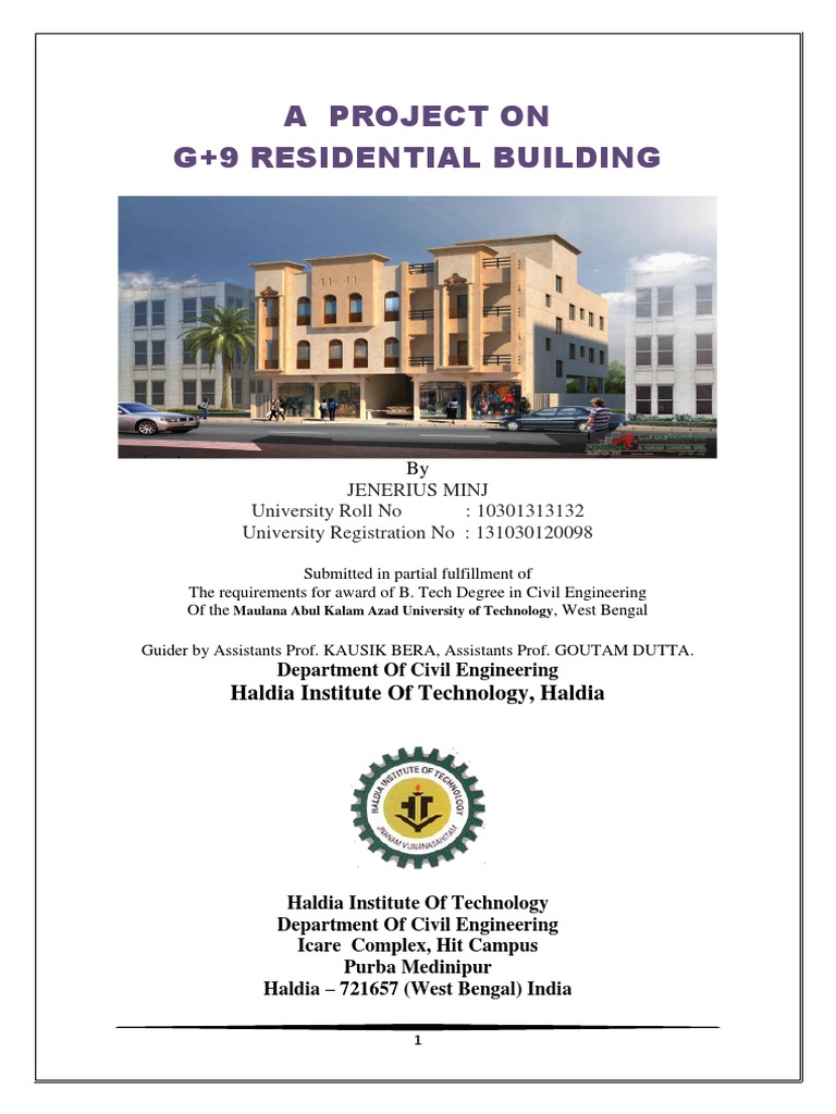 G + 9 Residential Building Design | PDF | Beam (Structure) | Framing ...