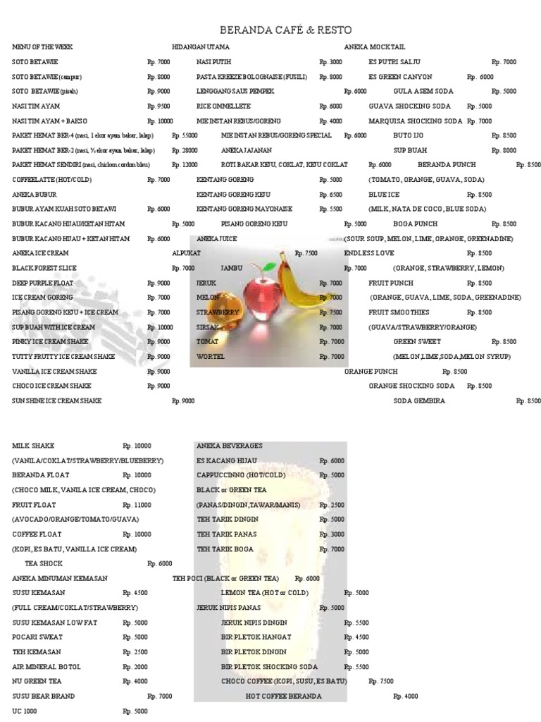 Beranda Café | PDF | Cream | Ice Cream