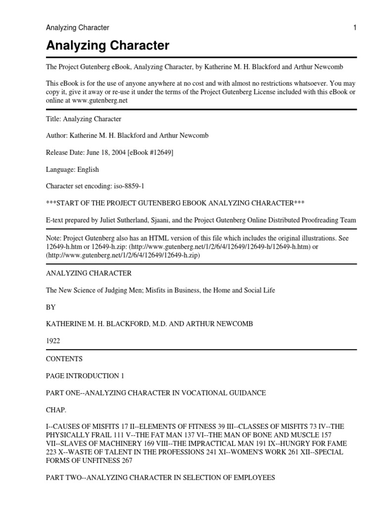 Analyzing Chartacers | PDF | Project Gutenberg | Science
