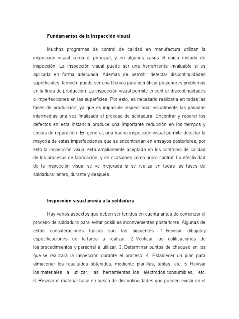 Fundamentos de La Inspección Visual | PDF | Soldadura | Construcción