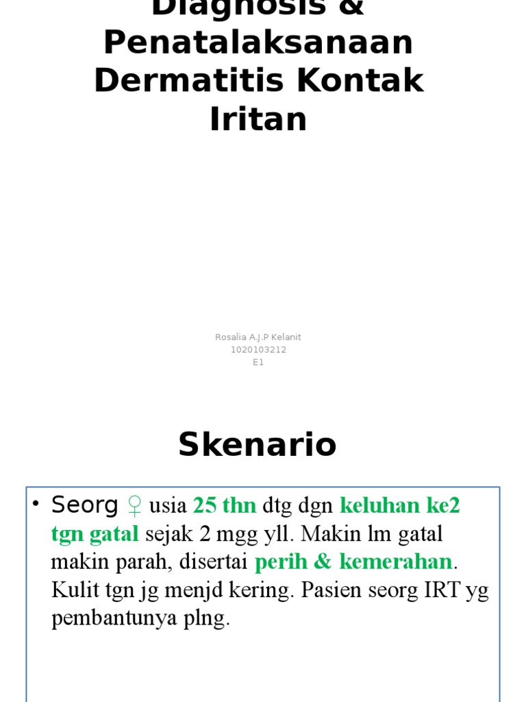 Diagnosis & Penatalaksanaan Dermatitis Kontak Iritan | PDF