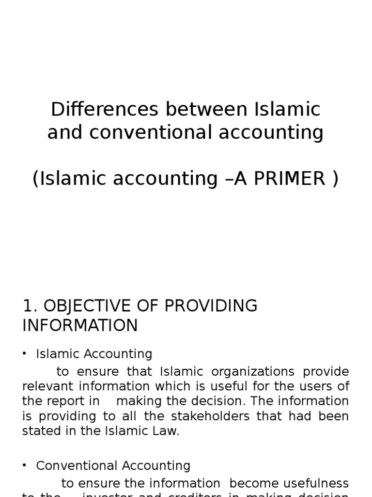 Differences Between Islamic and Conventional Accounting | PDF | Finance & Money Management | Law