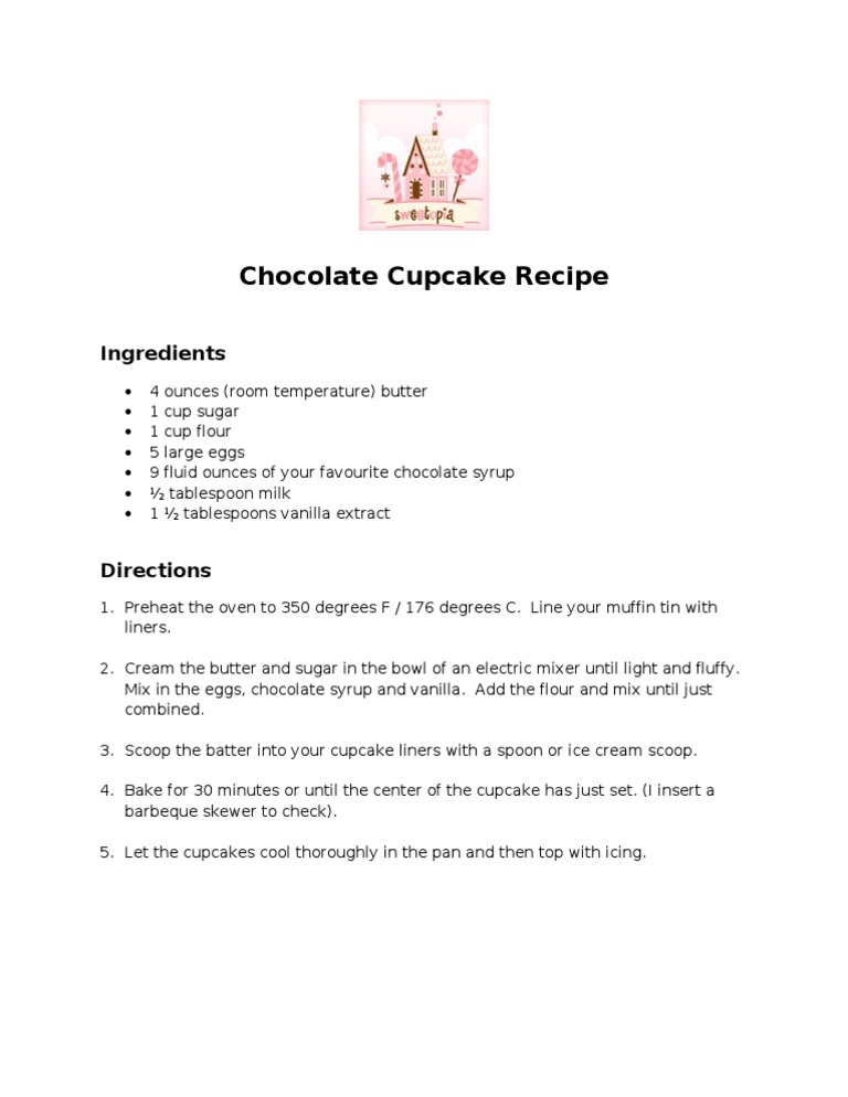 Chocolate Cupcake Recipe | PDF