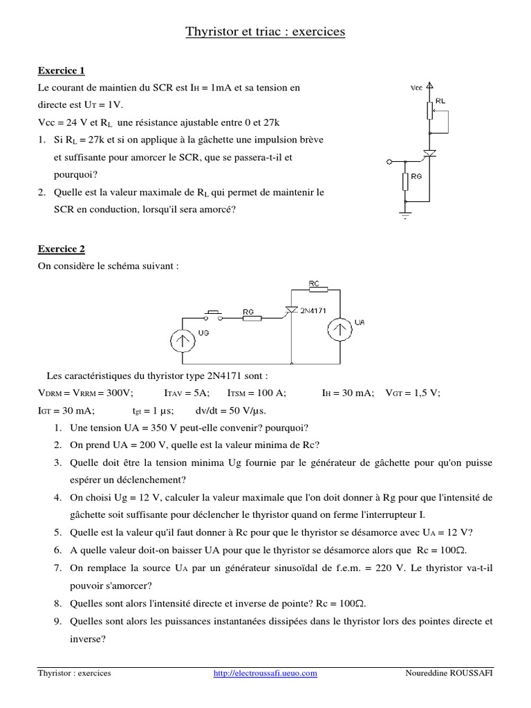 TD1 Thyristor | PDF | Redresseur | Composants électriques