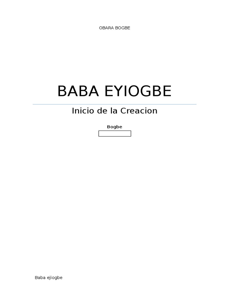 Baba Ejiogbe | PDF | Religión y espiritualidad