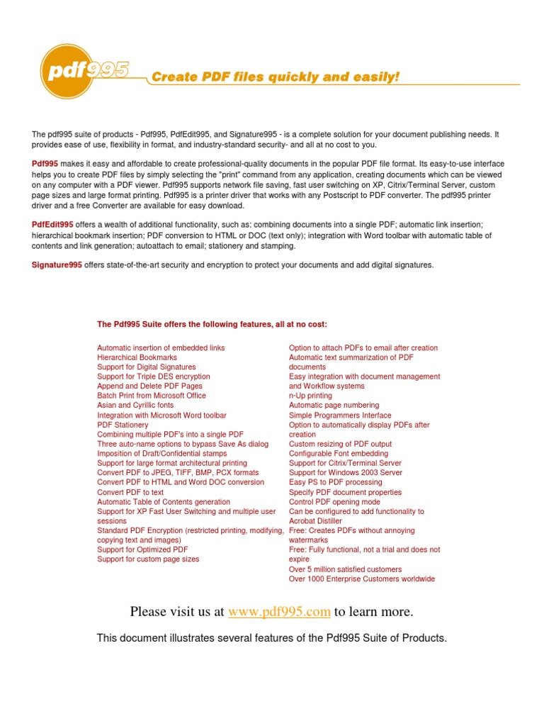 PDF1 Portable Document Format Hyperlink