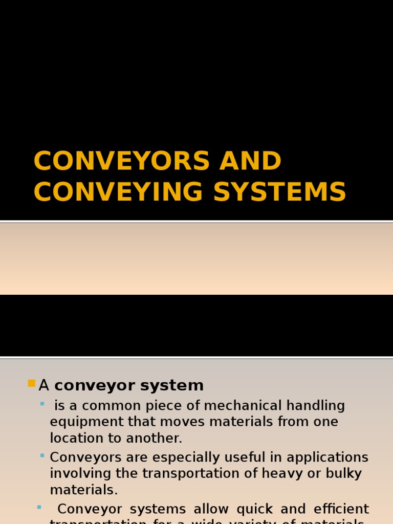 Types of Conveyor Systems Explained | PDF | Belt (Mechanical ...