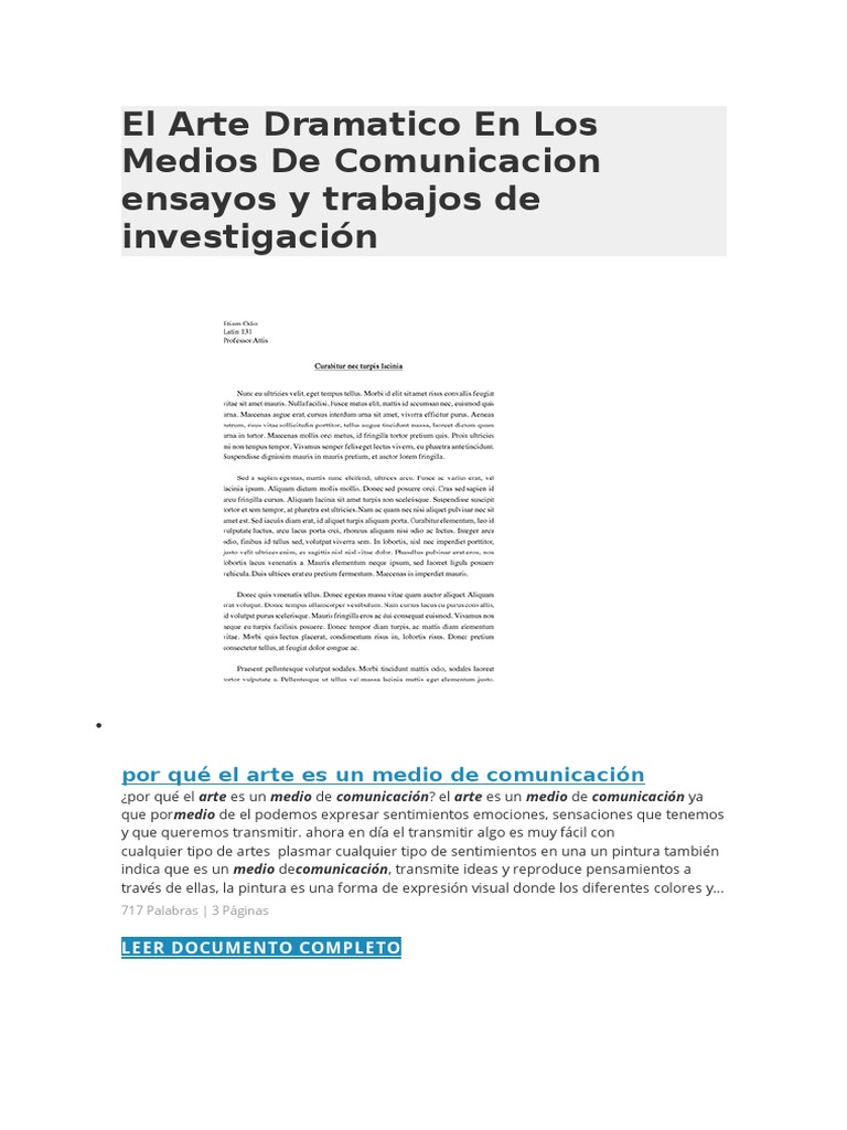 El Arte Dramatico 5º | PDF | Medios de comunicación) | Medios de ...