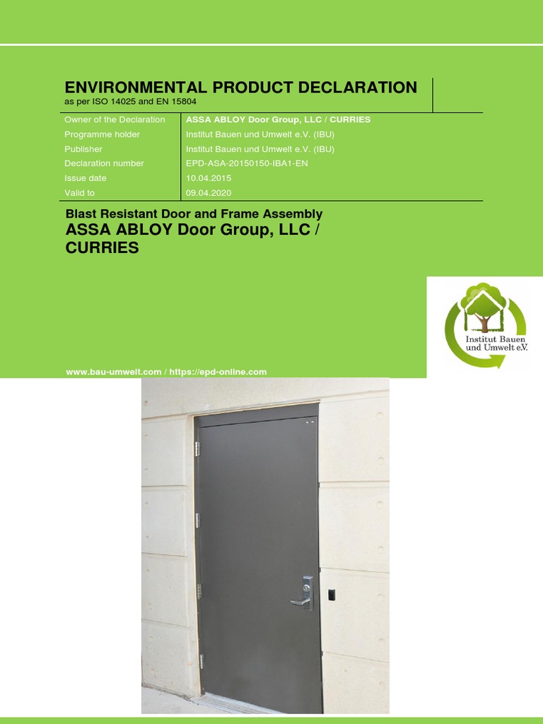 Blast Door Frame Assembly | PDF | Life Cycle Assessment | Recycling