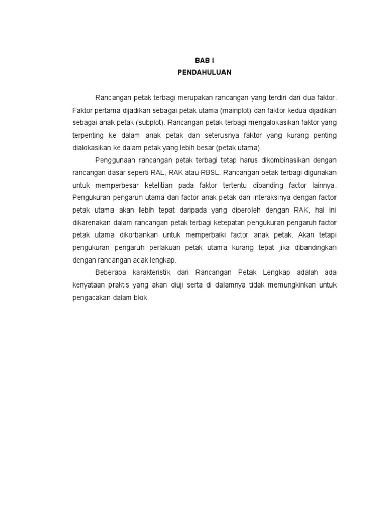 Makalah Split Plot (Rancangan Percobaan) | PDF | Sains & Matematika ...