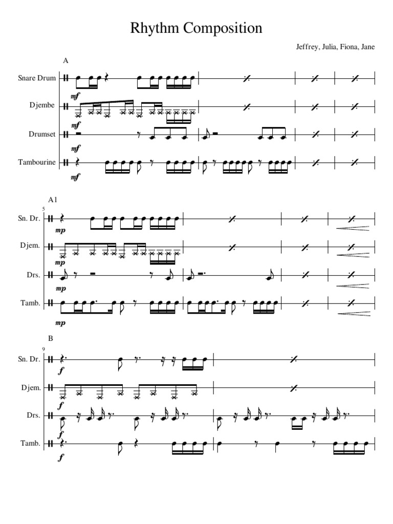 Percussion Rhythm Composition | PDF