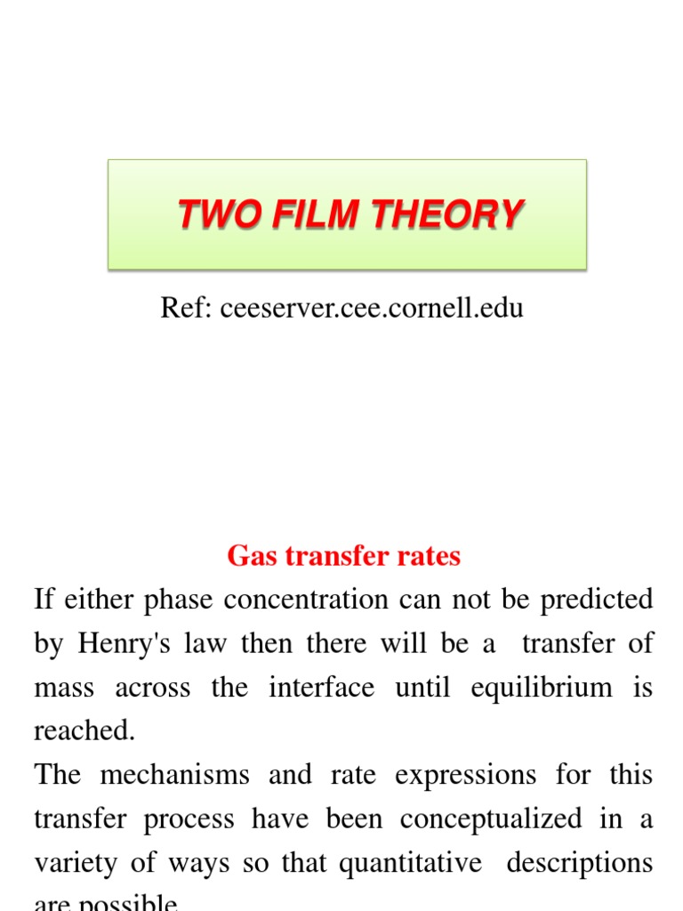 Two Film Theory | PDF | Solubility | Gases